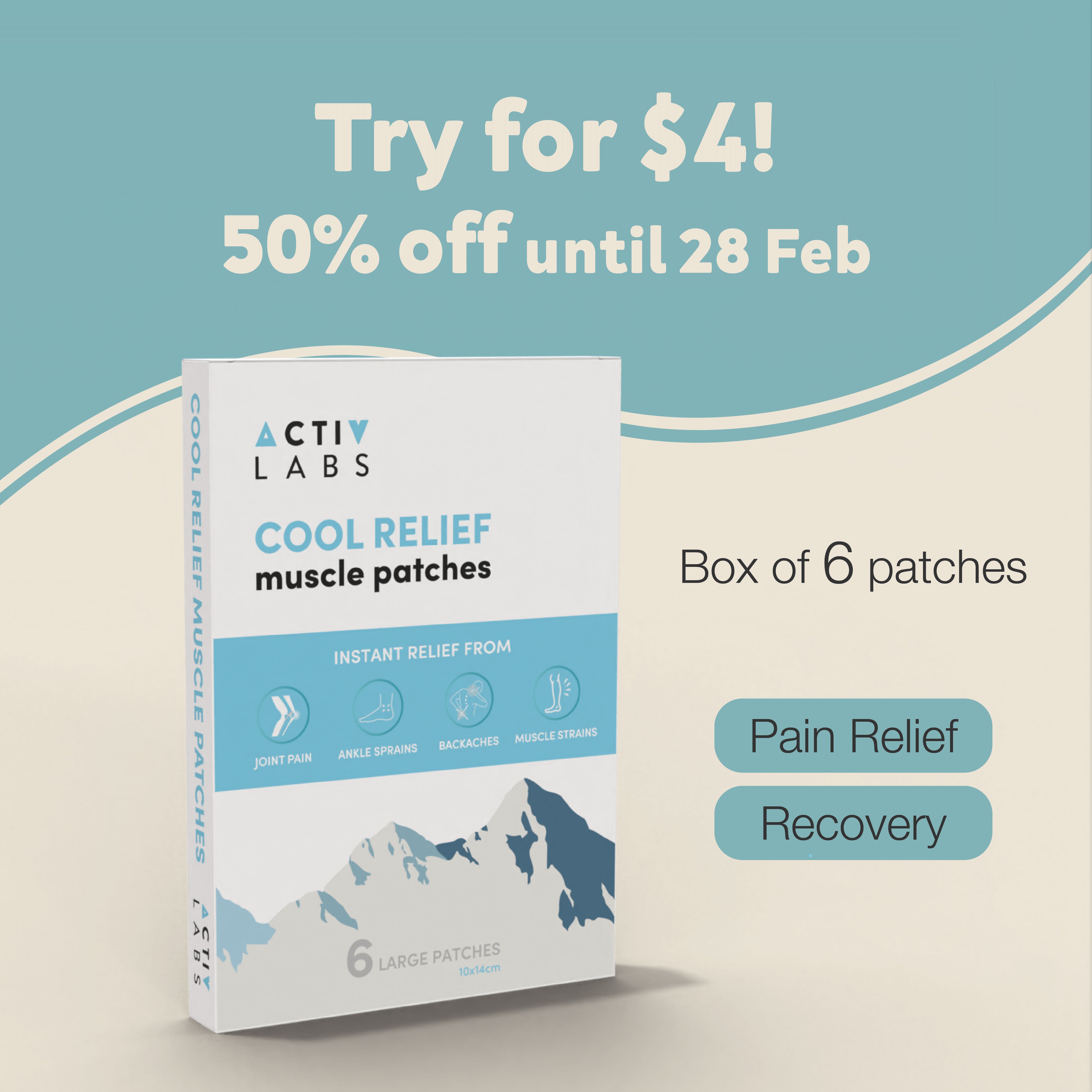 Cool Relief Muscle Patches | Box of 6 – Activ Labs